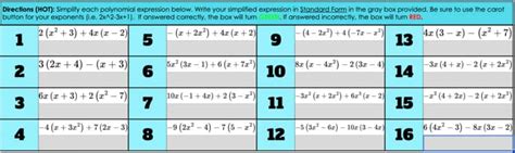 Adding And Subtracting Polynomials Mild Medium Hot Self Checking