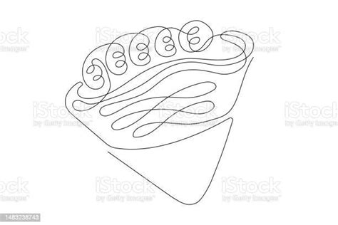 초콜릿으로 속을 채운 크레페 또는 블리니 과일 라인 아트 계피에 대한 스톡 벡터 아트 및 기타 이미지 계피 과일 길거리