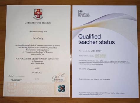 Today I Received My Pgce Certificate From The University Of Bristol I