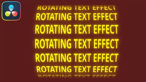 Simple Rotating Text Effect In Davinci Resolve Fusion That You Can Easily Create Today Youtube