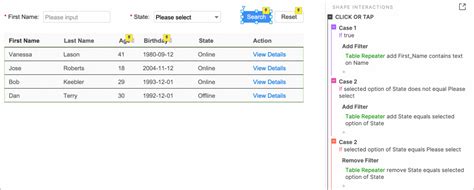 Axure Tutorial Table Data Search Repeater Intermediate Tutorial