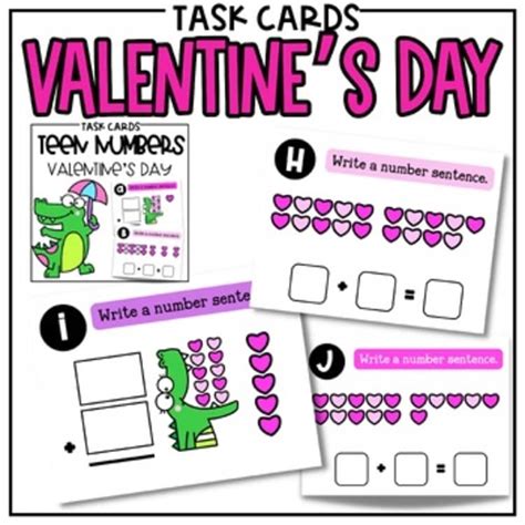 Valentines Day Math Task Cards Composing And Decomposing Teen Numbers