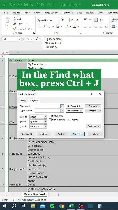 How To Delete Line Breaks In Excel Excel Exceltips Corporate Accounting