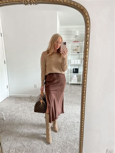 10 Brown Midi Skirt Outfits Strawberry Chic