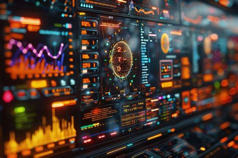 An Array Of Futuristic Screens Displaying Holographic Data