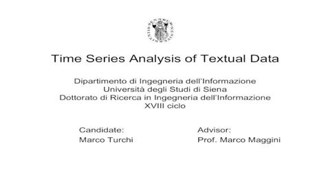 Time Series Analysis Of Textual Phdthesisglobal