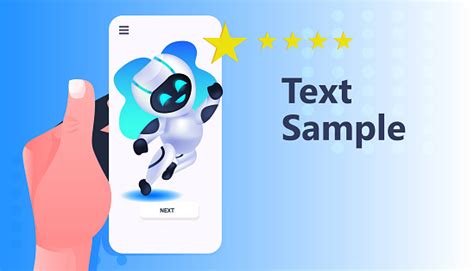 Karakter Robot Meninggalkan Ulasan Peringkat Bintang Lima Pada Umpan Balik Layar Smartphone