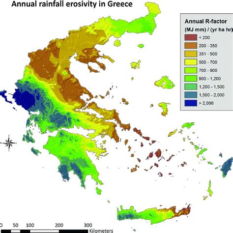 High Resolution 100 M Grid Cell Annual Map Of Rainfall Erosivity Mj Download Scientific