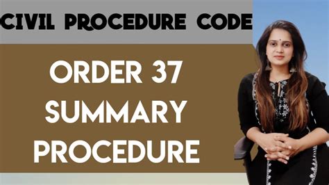 CPC ORDER SUMMARY PROCEDURE YouTube