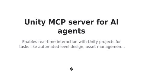 Unity Mcp Server For Ai Agents