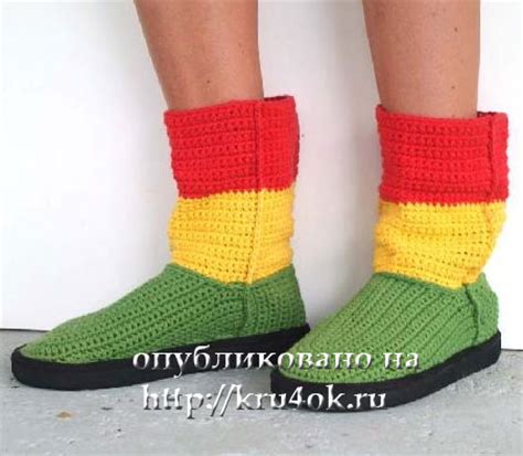 Вязаные крючком угги