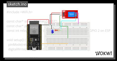 Lamp Control With Relayextra1 Wokwi Esp32 Stm32 Arduino Simulator