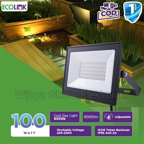 Lampu Sorot Led Ecolink 100 Watt Garansi 1 Tahun Putih Ready Kap
