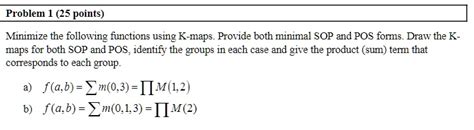 solved problem 1 25 points minimize the following functions using k