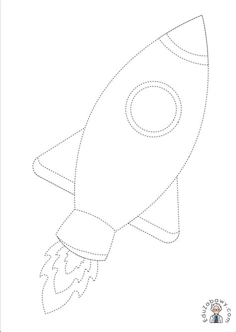 Dot Drawing Of A Rocket Ship