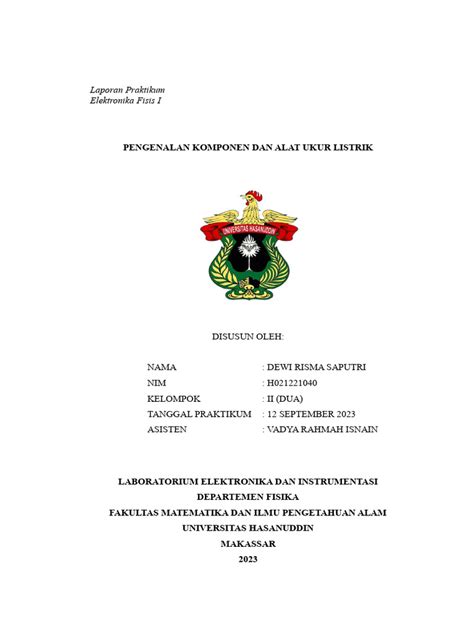 Laporan Praktikum Elektronika Fisis 1 Pengenalan Komponen Dan Alat Ukur Listrik Pdf