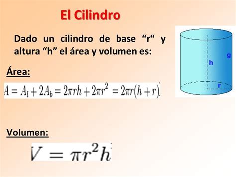 Cual Es La Formula Para Encontrar El Area Y Volumen De Un Cilindro