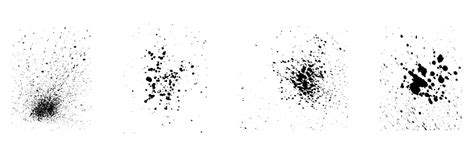 블랙 페인트 브러시 스플래터 추상 더러운 스패터 컬렉션입니다 잉크 얼룩 세트 거친 스플랫 페인트 브러시 얼룩 잉크 스플래쉬 얼룩 텍스처 효과 그런지 디자인 요소 격리된 벡터