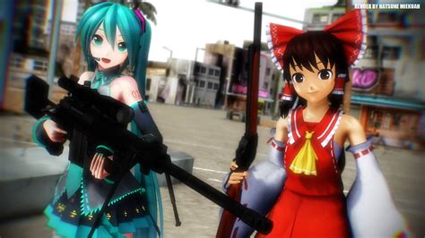 Hatsune Miku Ft Hakurei Reimu By Hatsunemiekuah On Deviantart