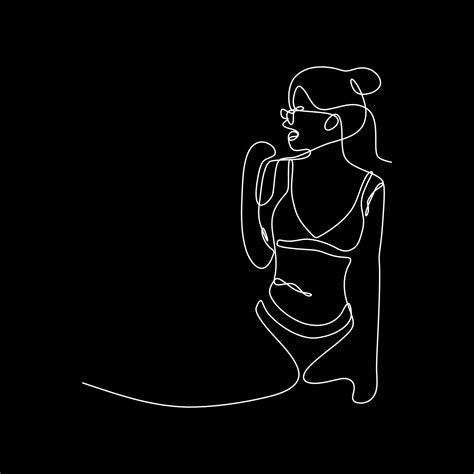 Vector Continuous Line Sexy Female Model Vector Art At Vecteezy