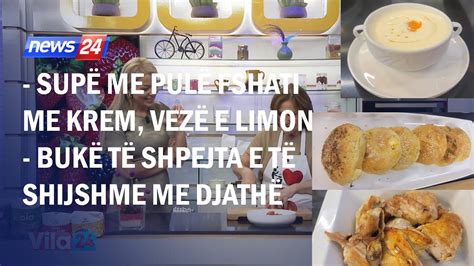 Supë Me Pulë Fshati Me Krem Vezë Bukë Të Shpejta E Të Shijshme Me