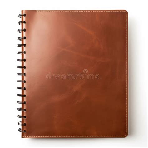 Elegant Leather Notebook Cover With Spiral Binding Stock Illustration