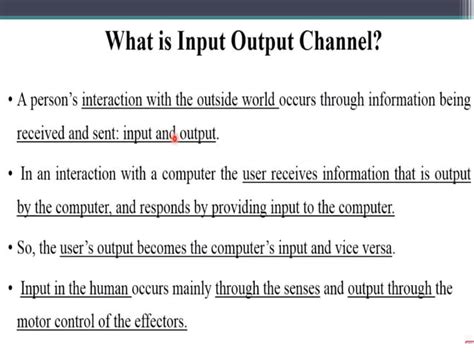 1 1 INPUT OUTPUT CHANNELS Input Output Channels PPT