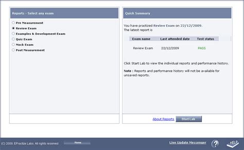 Scjp 50 Exam Reports Lab Screenshot
