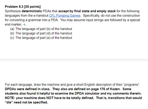 Solved Problem Points Synthesize Deterministic PDAs Chegg