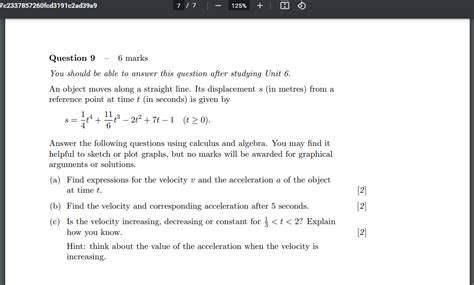 Solved Question 9 6 Marks You Should Be Able To Answer Chegg Com