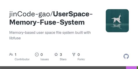 GitHub JinCode Gao UserSpace Memory Fuse System Memory Based User Space File System Built