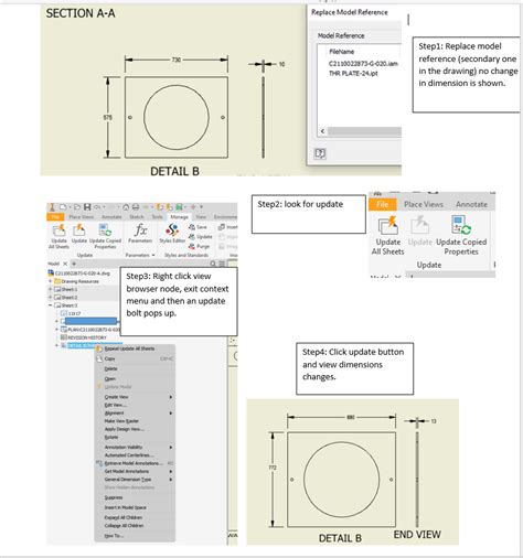 drawing view not updating after replace model reference in drawing