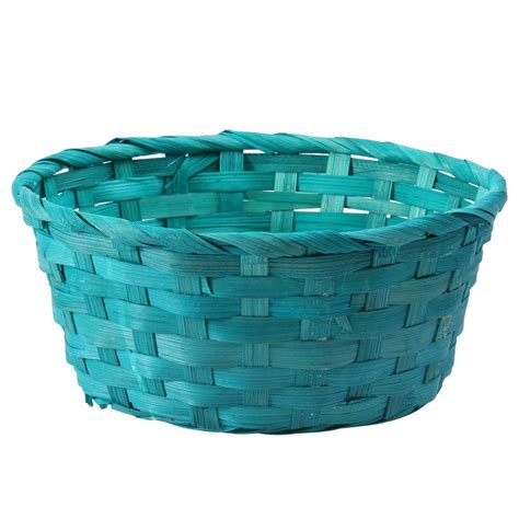 Tinksky 1pc Bamboo Woven Basket Round Eggs Basket Easter Props