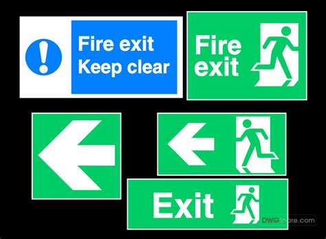 28 Exit Sign Cad Blocks Free Download