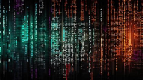 Binary Code Matrix A Digital Matrix Of Binary Coding Symbolizing The