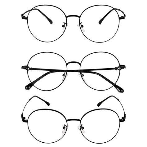 Set Of Optical Glasses In Black Frame Isolated Premium Photo