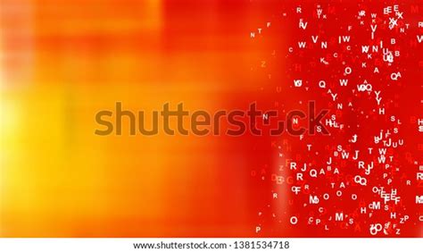 Abstract Red Orange Random Letters Background Stock Vector Royalty