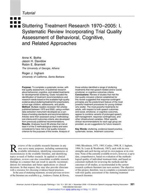 Systematic Review Stuttering Treatment Research Pdf Systematic Review Randomized