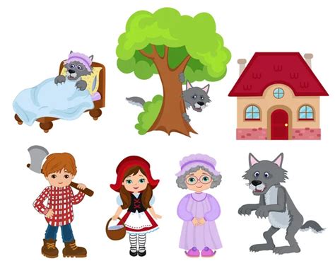 Герои сказки красная шапочка картинки для детей по отдельности