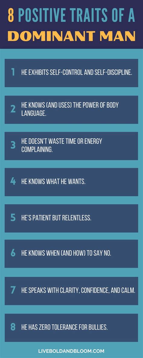 11 Positive Traits Of A Dominant Man Ideal Man Traits List Standards