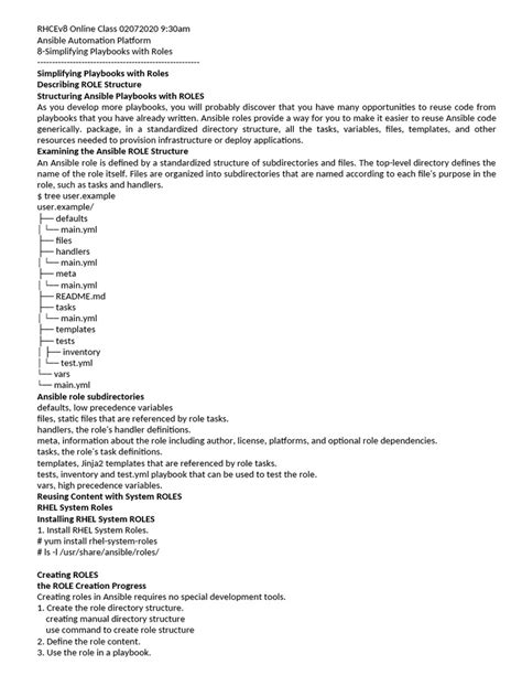 Simplifying Playbooks With Roles Pdf Directory Computing Computing