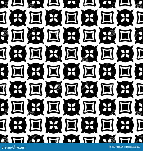 Black And White Vector Abstract Seamless Pattern With Grid Diamond