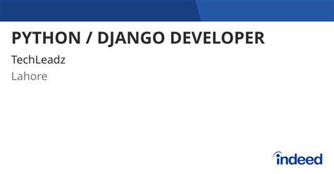 Python Django Developer Lahore