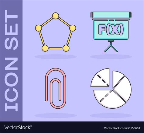 Set Graph Schedule Chart Diagram Geometric Vector Image