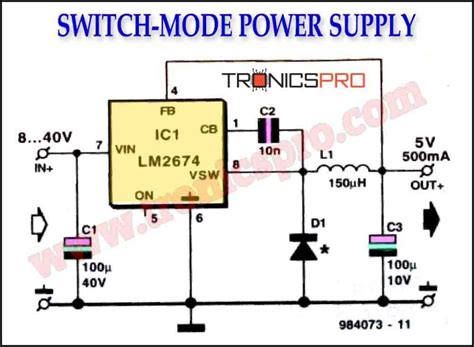 Switch Mode Power Supply Circuit Diagram Tronicspro Switch Mode Power Supply Circuit Diagram Tronicspro