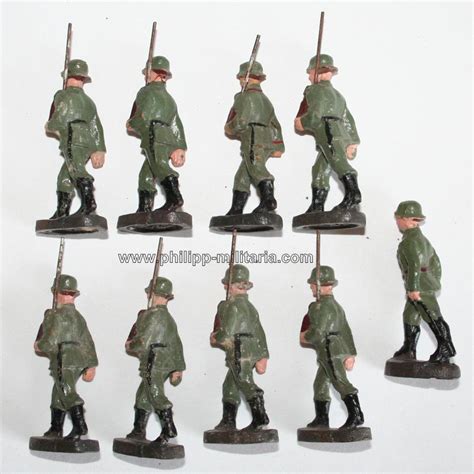 Elastolin Lot Mit 9 Soldaten Alte Massefiguren Philipp Militaria