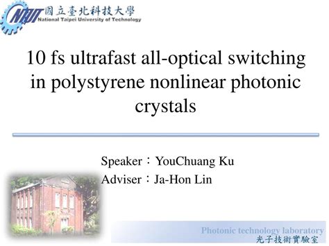 Ppt 10 Fs Ultrafast All Optical Switching In Polystyrene Nonlinear