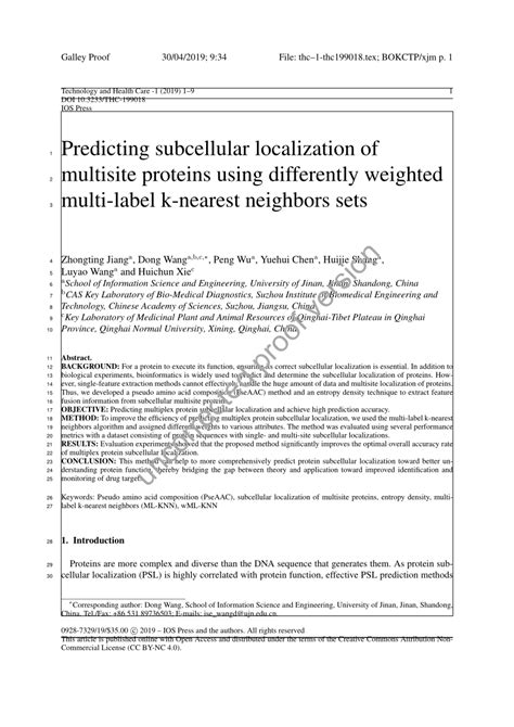 pdf predicting subcellular localization of multisite proteins using