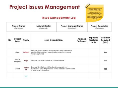 Project Issues Management Ppt Infographics Presentation PowerPoint Templates PPT Slide