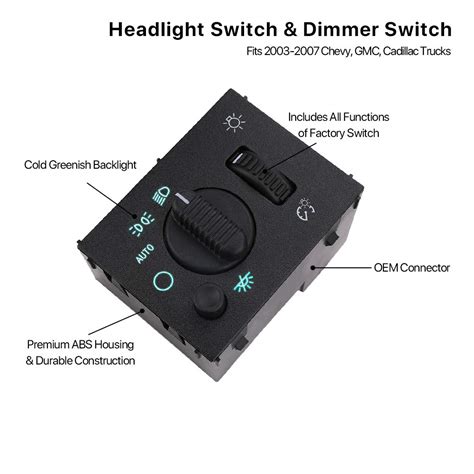 Headlight Switch Headlight Dimmer Switch For 2003 2007 Chevy Silverado
